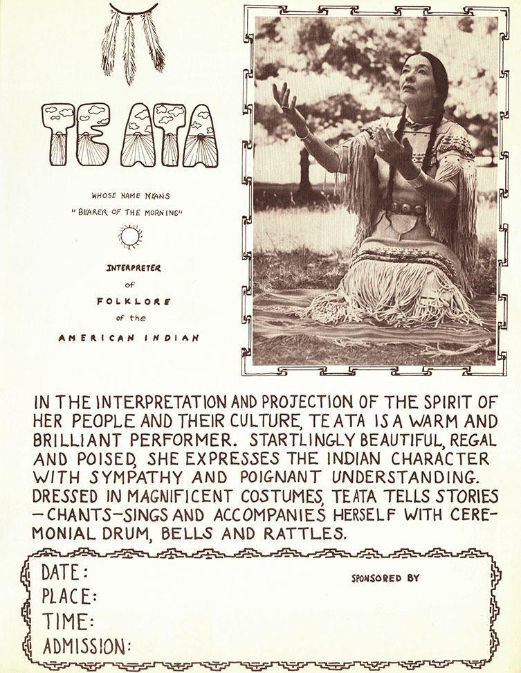 Te Ata event poster | Nash Library